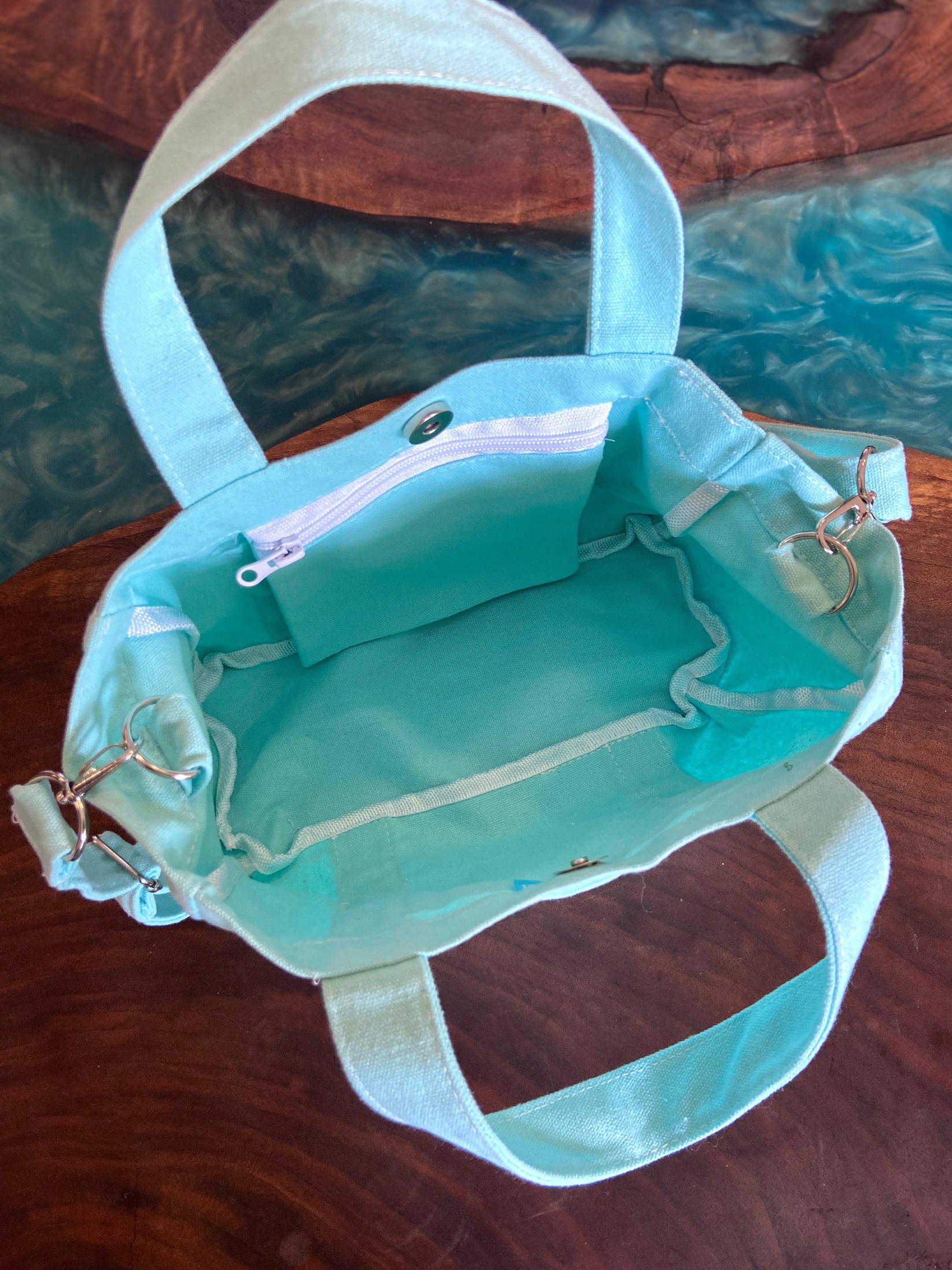 Wolf of the Valley Embroidered Mini Tote – SleepingWolvesArt